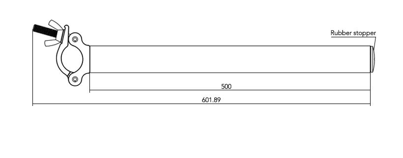 0.5m Aluminium Boom Arm with Single Clamp – Silver | 80kg WLL | Edwards ...