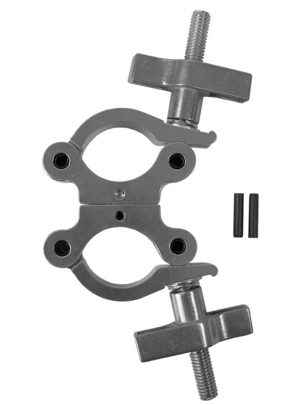 Double Swivel Pipe Clamp (Suits 38-51mm) -silver | Edwards Sound Systems