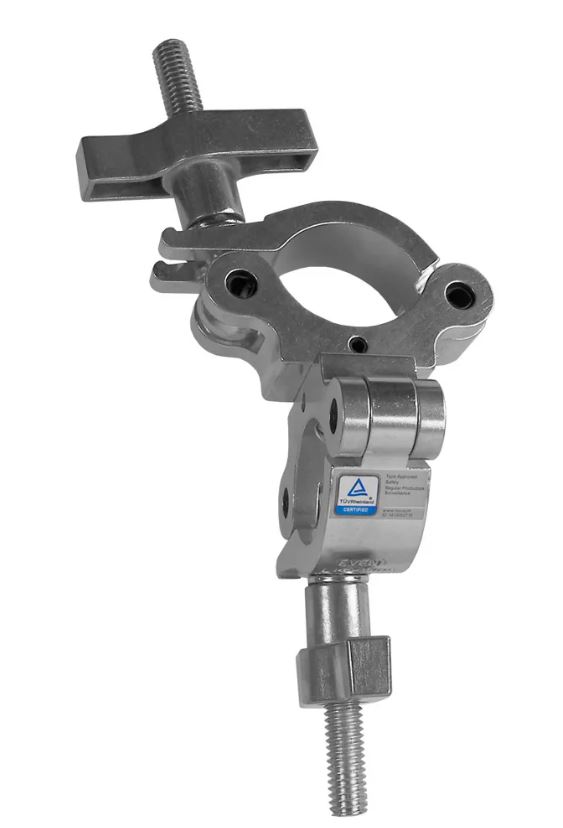 Double Swivel Pipe Clamp (Suits 38-51mm) -silver | Edwards Sound Systems
