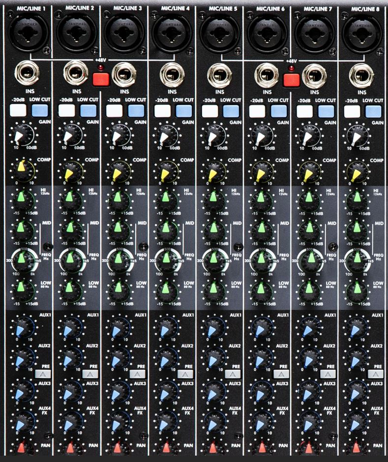 Audio Mixer 8 Mono, 4 Stereo, Effects, USB Interface|Edwards Sound ...