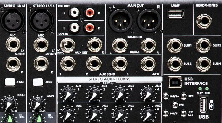 Audio Mixer 8 Mono, 4 Stereo, Effects, USB Interface|Edwards Sound ...