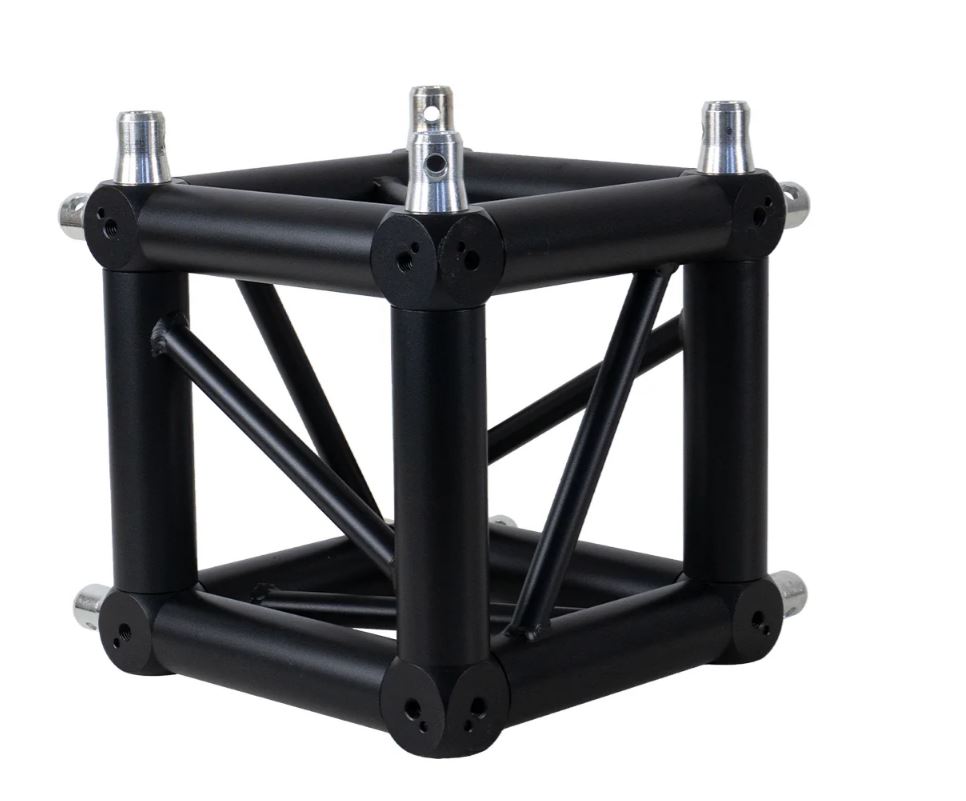 290mm box truss cube - half spigots on 3 sides, Blk | Edwards Sound Systems
