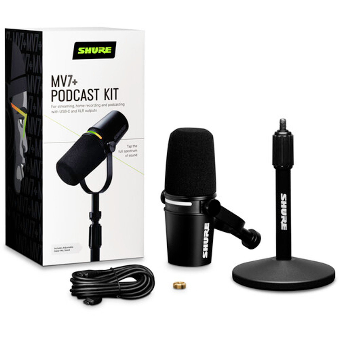 Shure MV7+ Podcast Microphone – USB/XLR Mic with LED Touch Panel & DSP ...