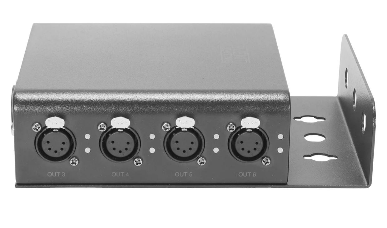 SPLIT6 - 6-Way Indoor DMX Splitter with 5-Pin XLR | Signal Distribution for Lighting Control ...