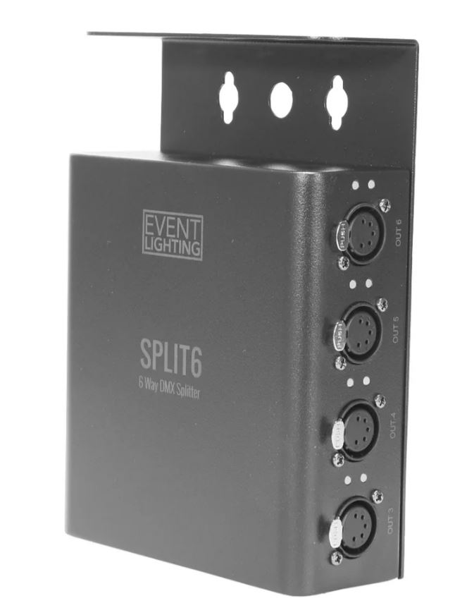 SPLIT6 - 6-Way Indoor DMX Splitter with 5-Pin XLR | Signal Distribution ...