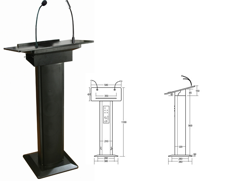 PA Lectern with Light, Wireless Microphones & Gooseneck Mic|Edwards ...