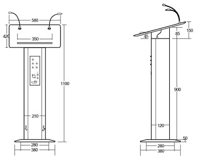 PA Lectern with Light, Wireless Microphones & Gooseneck Mic|Edwards ...