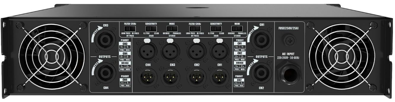 Audiocenter PD800 Power Amplifier – 4x1200W / 2x2400W Bridgeable ...